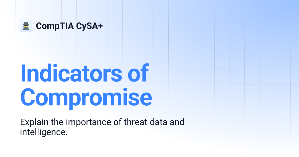 Indicators of Compromise | CompTIA CySA+
