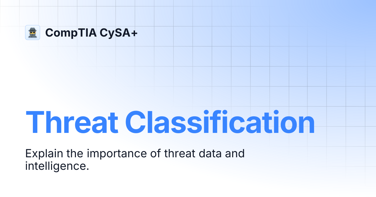 Threat Classification | CompTIA CySA+